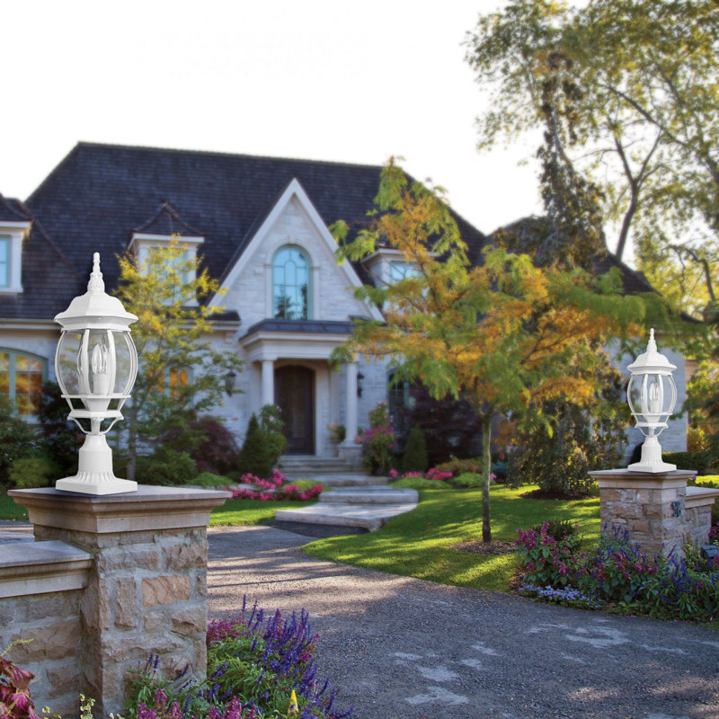 Charlton Home® Benna 3 -Light 21.6" H Hardwired Transparent Pier Mount Light | Wayfair